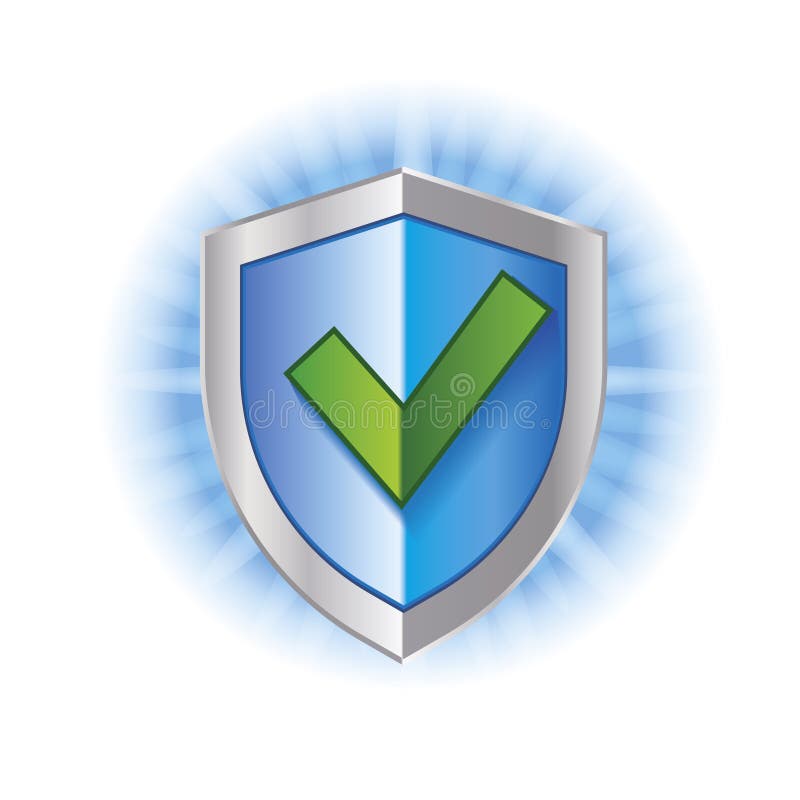 Shield with Check Mark Badge Logo. Secure is Ok Sign Stock Illustration ...