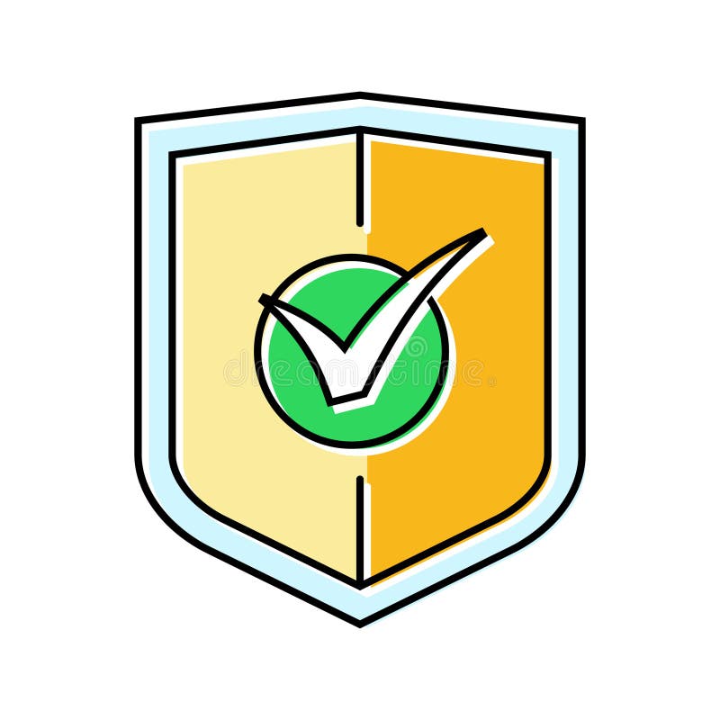 Shield Check Mark Color Icon Vector Illustration Stock Vector ...