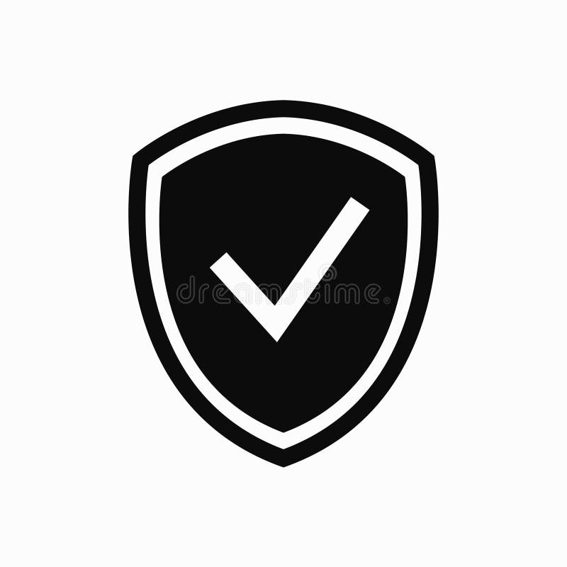 Shield Check Mark Flat Icon. Vector Clipart Illustration Stock Vector ...