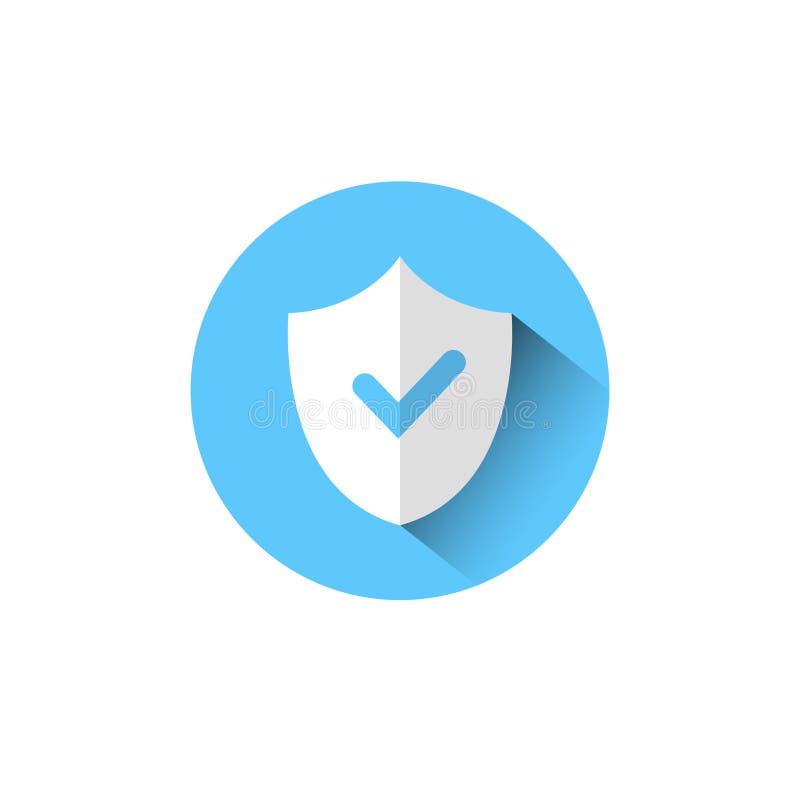 Shield with Check Mark Icon Blue Protection and Security Stock Vector ...