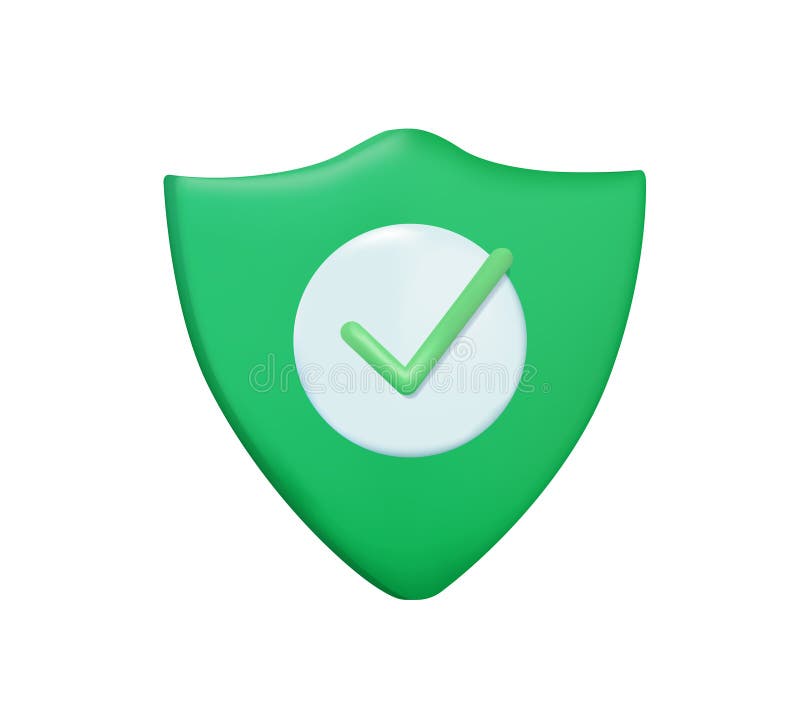 Shield Check Mark Icon. 3d Vector Illustration. Security, Guaranteed ...