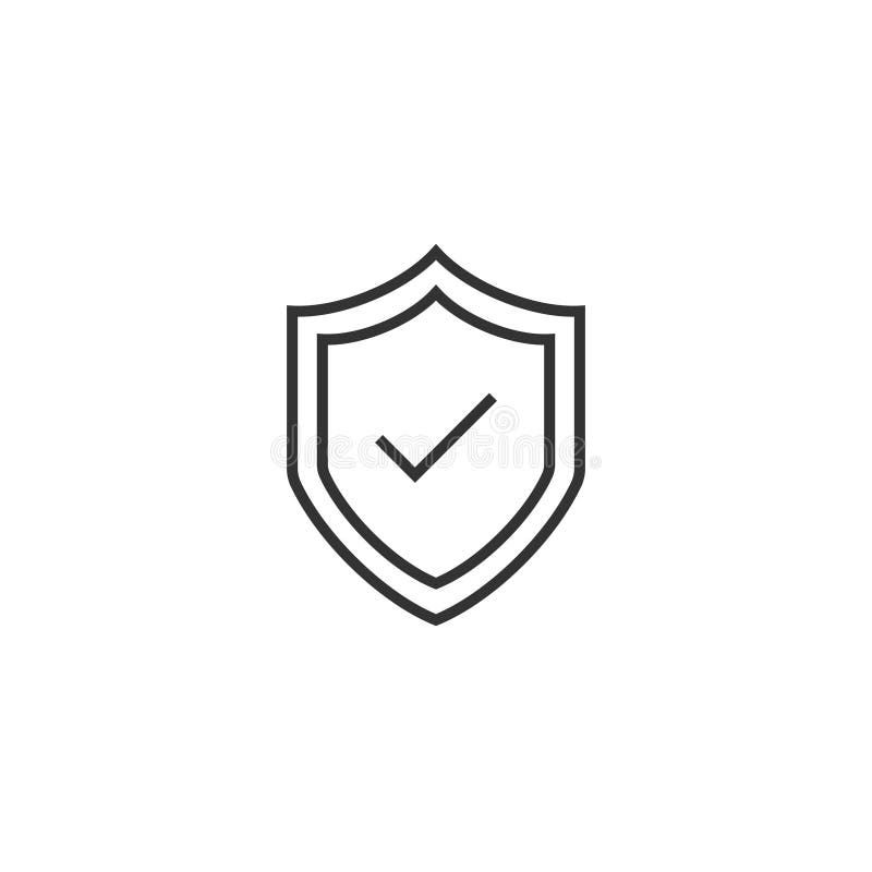 Shield with Check Mark Icon in Comic Style. Protect Cartoon Vector ...