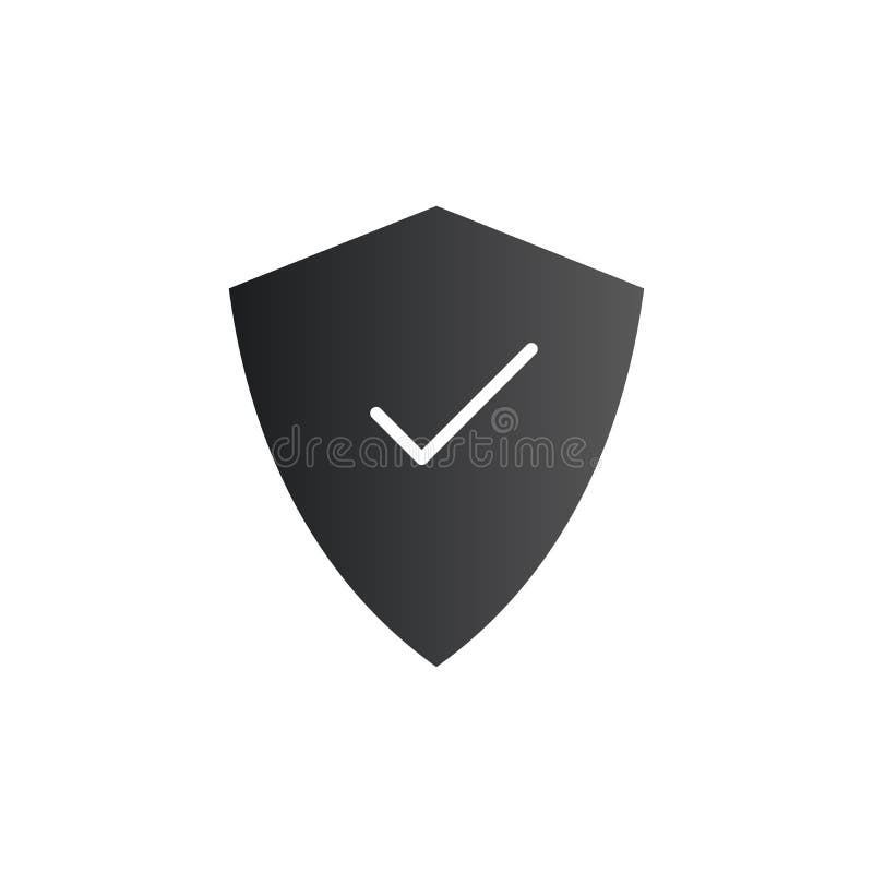 Shield with Check Mark Icon in Flat Style. Vector Illustration Isolated ...