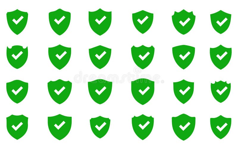 Shield with Check Mark Icon. Shield Check Mark Logo. Protection Approve ...