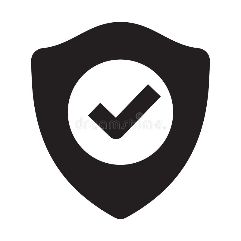 Shield with Check Mark Icon. Security Shield Vector Illustration Stock ...