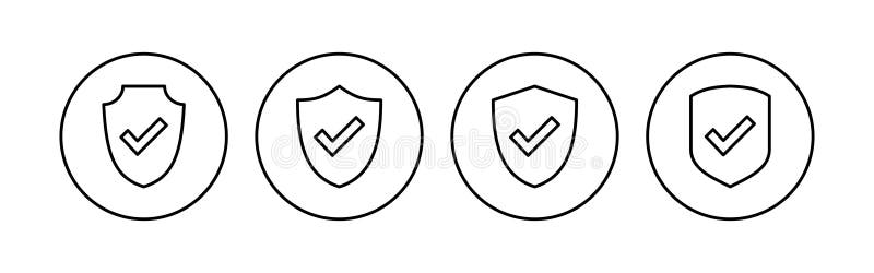 Shield Check Mark Icon . Protection Approve Sign. Safe Icon Vector ...