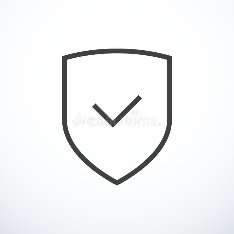 Shield and Check Mark Icon. Shield and Tick Icon Stock Vector ...