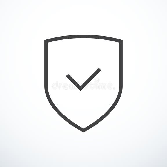 Shield and Check Mark Icon. Shield and Tick Icon Stock Vector ...