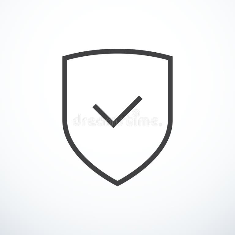 Shield and Check Mark Icon. Shield and Tick Icon Stock Vector ...