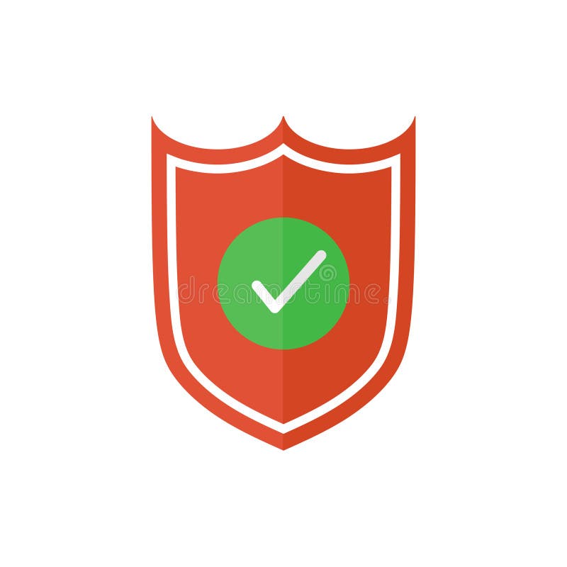 Shield with Check Mark Icon. Tick Mark Approved with Shield. Approve ...