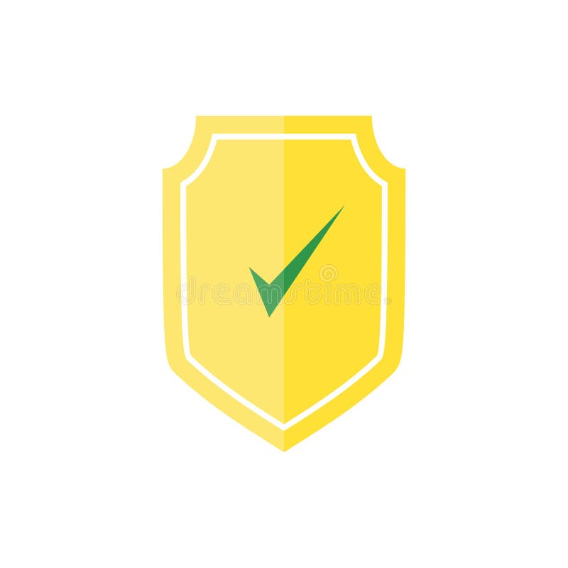 Shield with Check Mark Icon. Tick Mark Approved with Shield. Approve ...