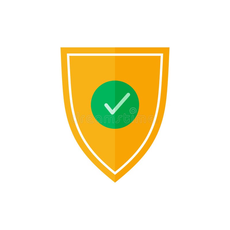 Shield with Check Mark Icon. Tick Mark Approved with Shield. Approve ...
