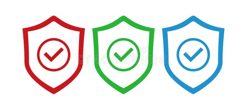 Shield Check Mark Icon Vector Illustration Stock Vector - Illustration ...