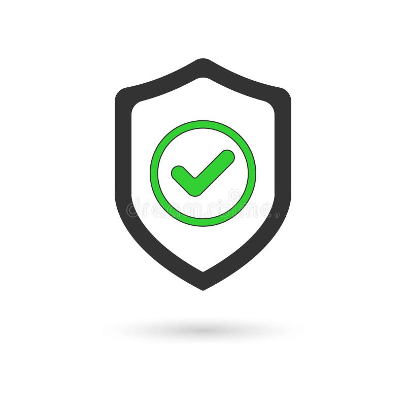Shield Check Mark Icon Vector Illustration Stock Illustration ...