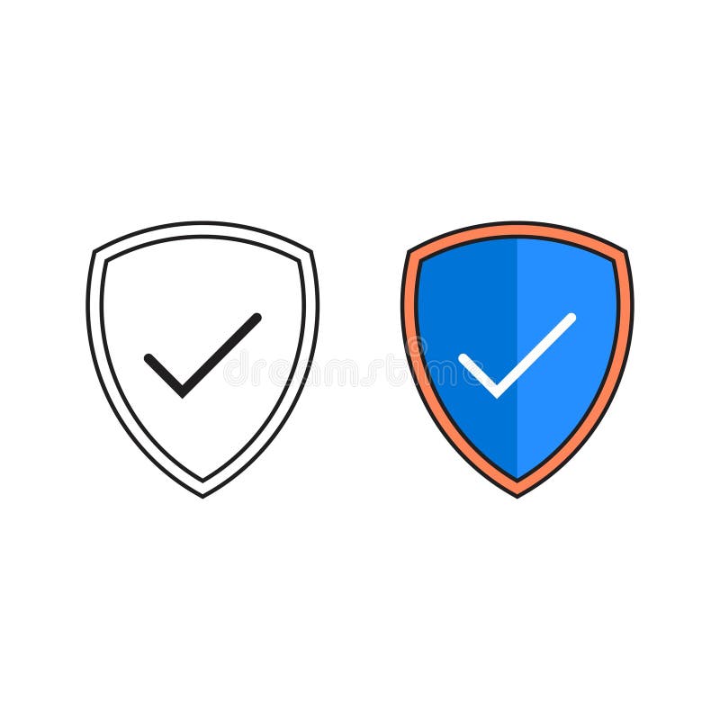 Shield Check Mark Icon Vector Illustration Stock Vector - Illustration ...