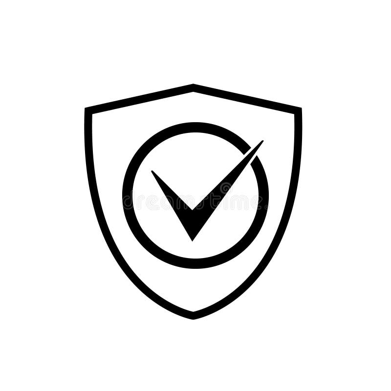 Shield and Check Mark Icon Vector Logo IllustrationÑŽ Stock Vector ...