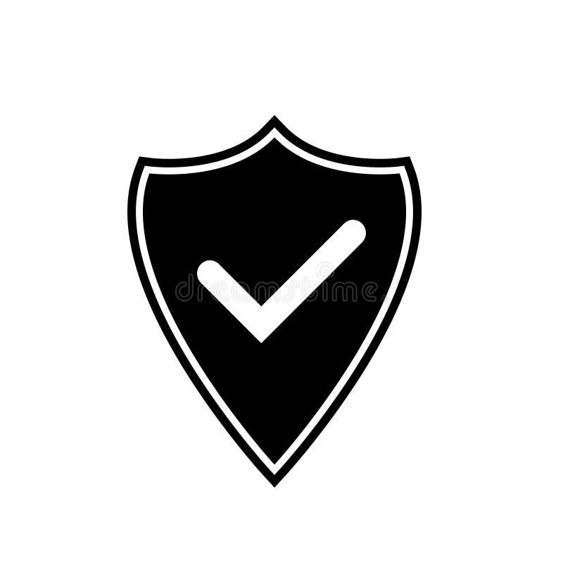 Shield and Check Mark Icon Vector Logo Illustration Stock Vector ...