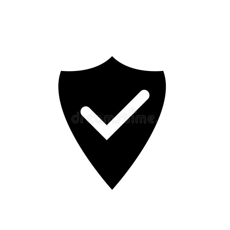 Shield and Check Mark Icon Vector Logo Illustration Stock Illustration ...