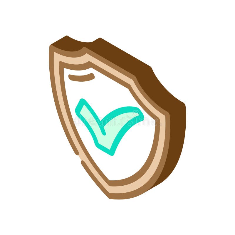 Shield Check Mark Isometric Icon Vector Illustration Stock Illustration ...