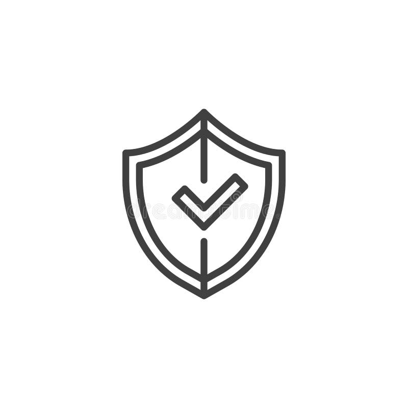 Shield with Check Mark Icon , Guard Solid Logo Illustratio Stock ...