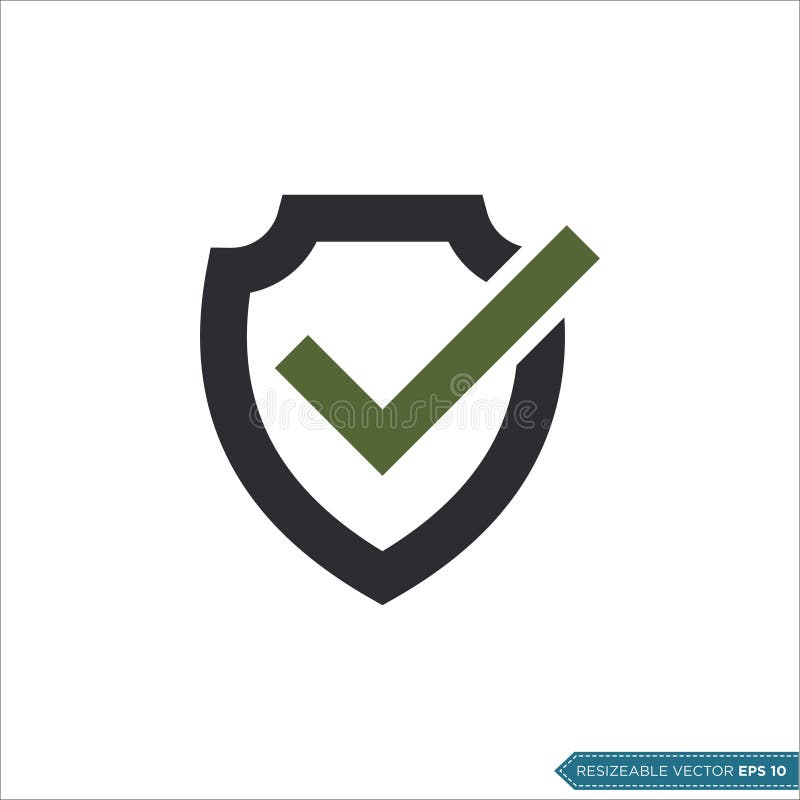 Shield, Check Mark, Check List Icon Vector Template Stock Vector - Illustration of design ...