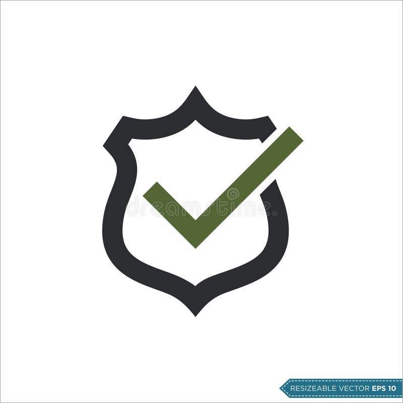 Shield, Check Mark, Check List Icon Vector Template Stock Vector - Illustration of clean, accept ...