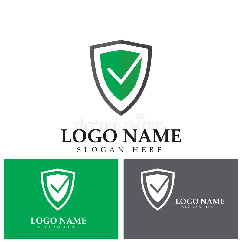 Shield Check Mark Logo Design Template. Stock Vector - Illustration of ...