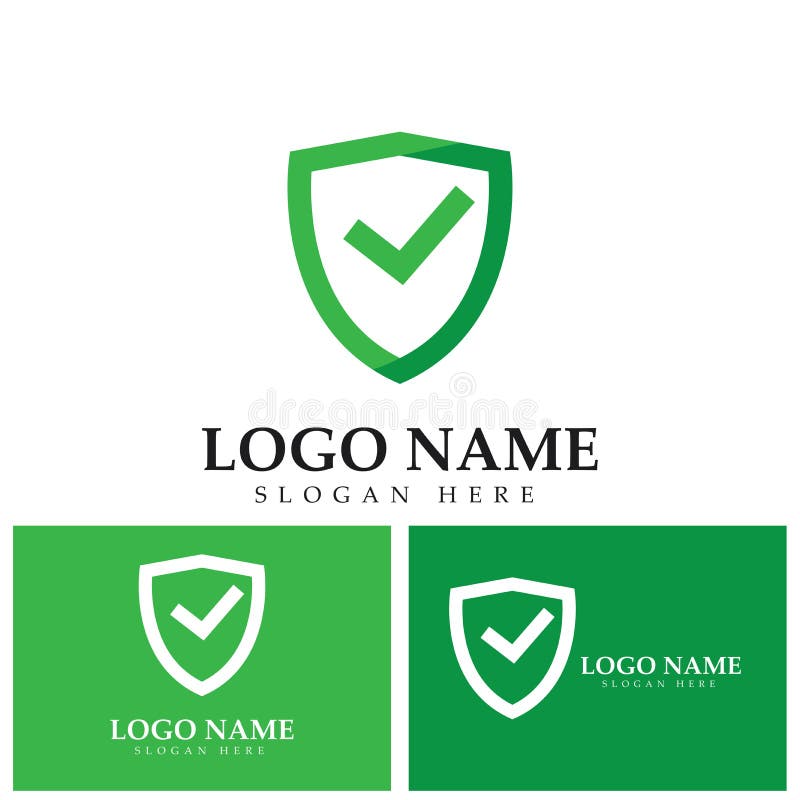 Shield Check Mark Logo Design Template. Stock Vector - Illustration of ...
