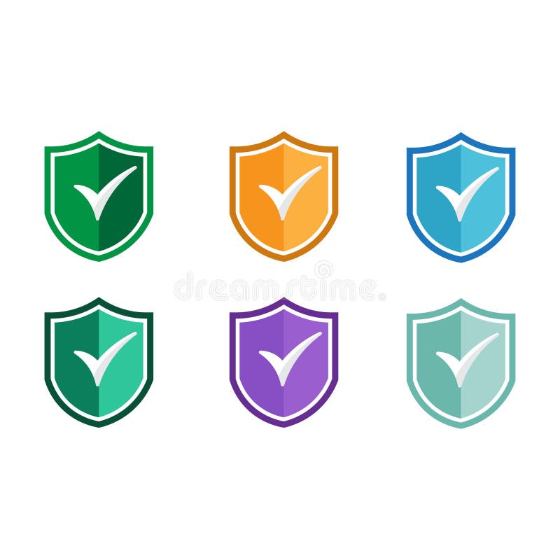 Shield Check Mark Logo Icon Design Template, Collection Vector ...