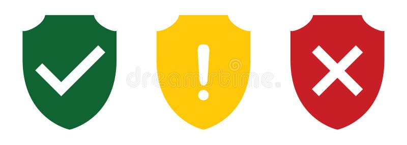 Shield Check Mark Logo. Security Shield Icons. Alert Sign. Check Mark ...