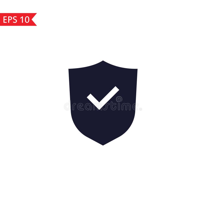 Shield and Check Mark Protection Icon Vector Stock Vector ...