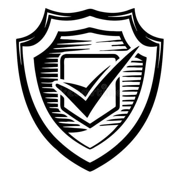 Shield with Check Mark for Security and Protection Themes in Design ...