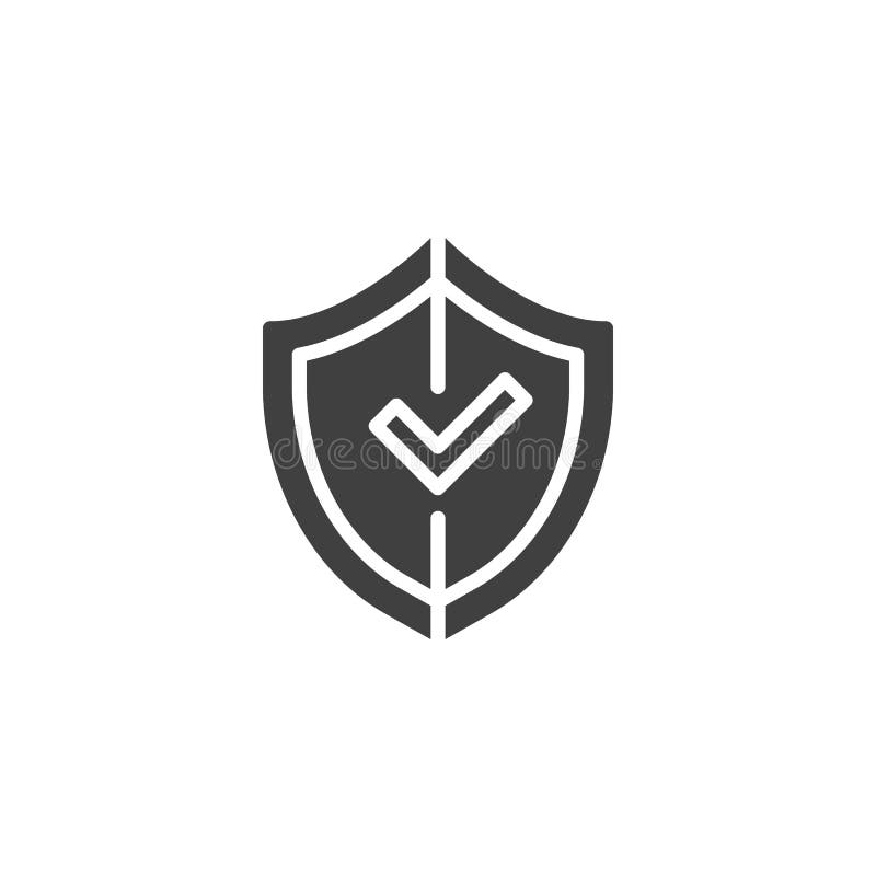 Shield with Check Mark Icon , Guard Solid Logo Illustratio Stock ...