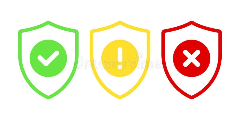Shield Check Marks. Tick Symbols Stock Illustration - Illustration of ...