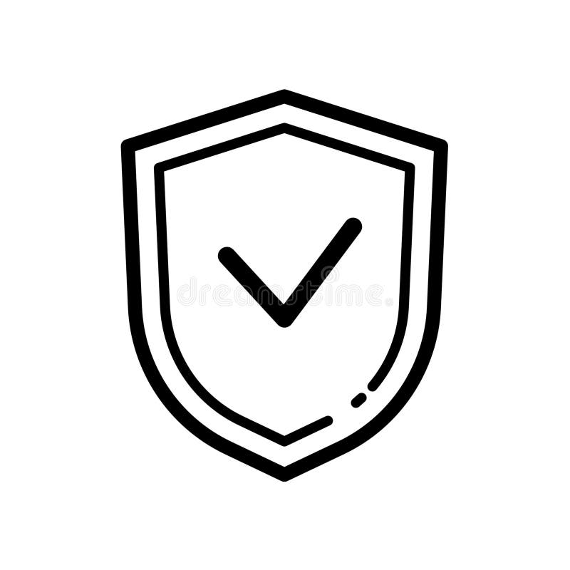 Shield with Check Sign, Protection- Vector Icon Stock Vector ...