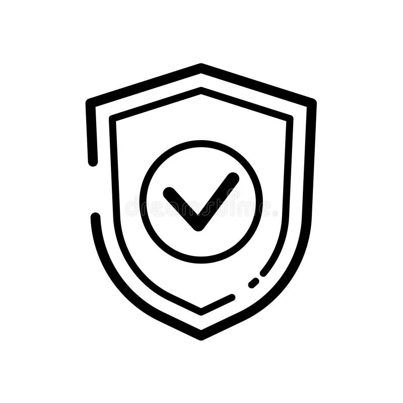 Shield with Check Sign, Protection- Vector Icon Stock Vector ...