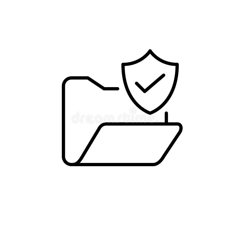 Shield with a Checkmark and a Folder. Verified Security Measures and ...