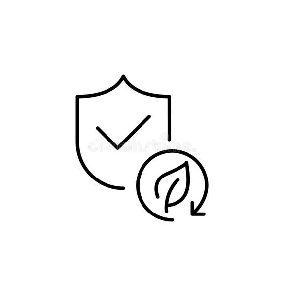 Shield with a Checkmark and Leaf Inside a Recycling Arrow. Products or ...