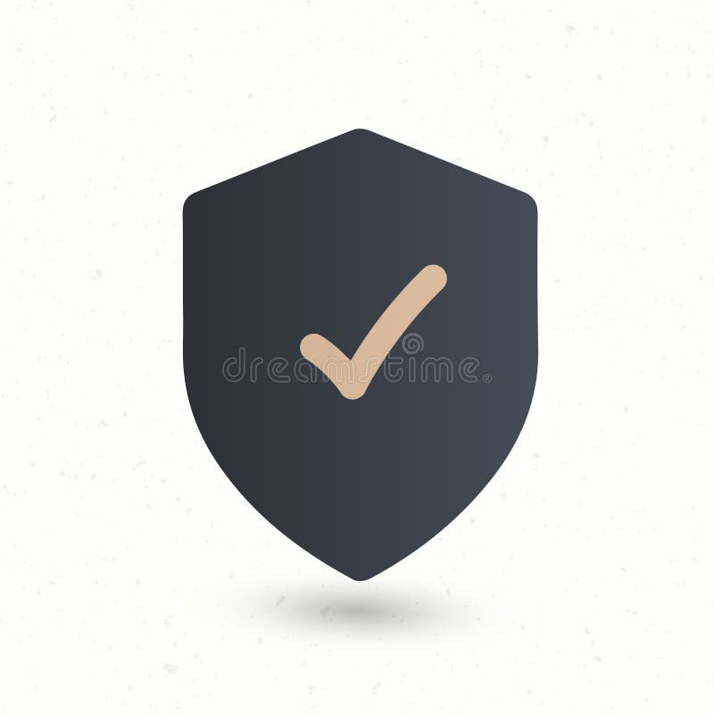 Shield with a Checkmark in the Middle. Privacy Security Protection Icon ...