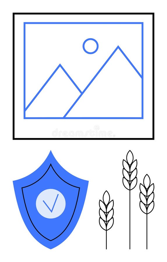 Wheat Shield stock vector. Illustration of insignia, grain - 24319570