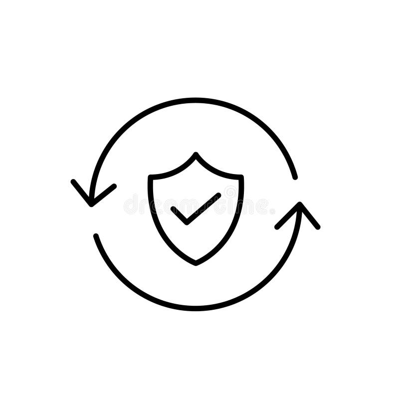 Shield with Checkmark in Refresh Arrows. Real Time Verification ...
