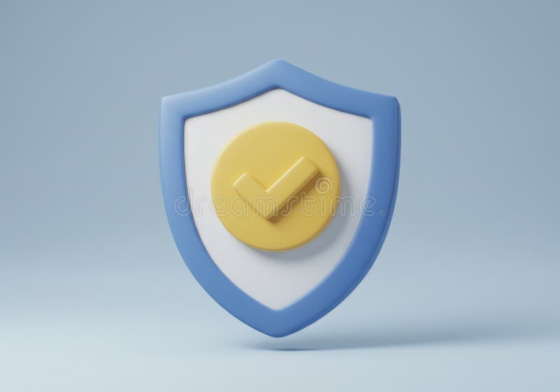 Shield with Checkmark Symbol Security and Protection Concept Stock ...