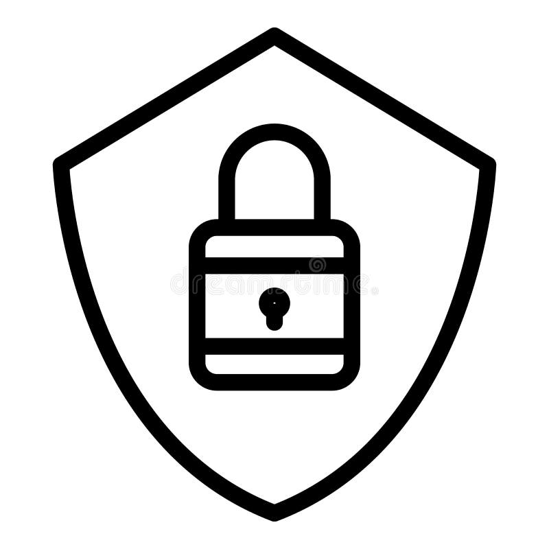 Shield Cipher Icon, Outline Style Stock Vector - Illustration of ...