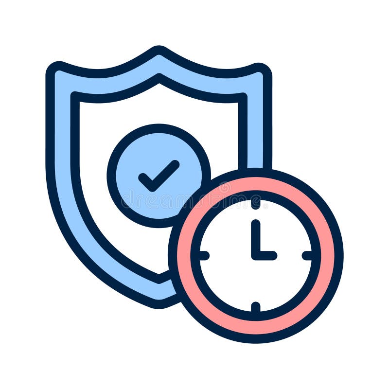 A Shield with a Clock, Conveying a Concept of Secure Time Management ...