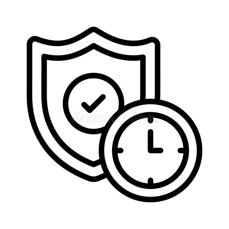 A Shield with a Clock, Conveying a Concept of Secure Time Management ...