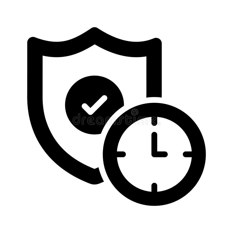 A Shield with a Clock, Conveying a Concept of Secure Time Management ...