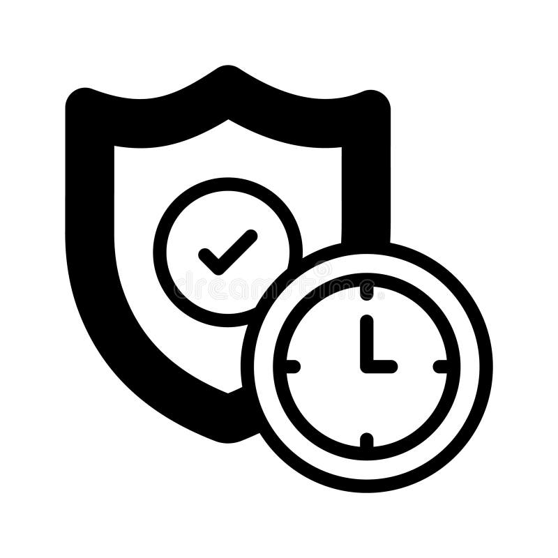 A Shield with a Clock, Conveying a Concept of Secure Time Management ...