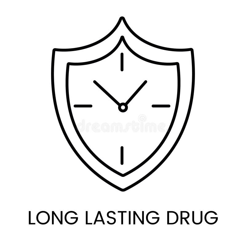 A Shield with Clock Hands Icon in Vector, Representing Durable Drug ...