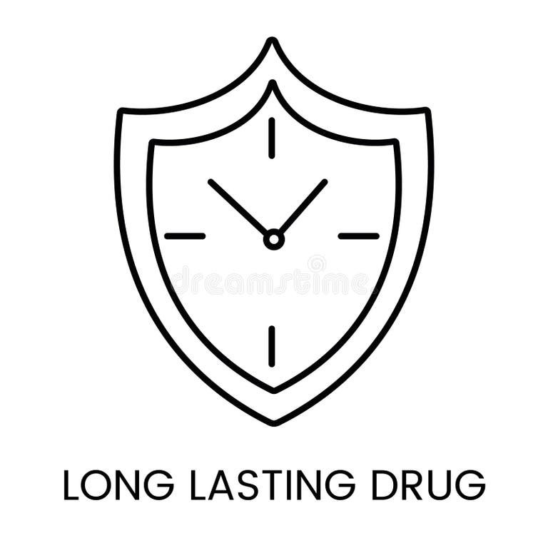 A Shield with Clock Hands Icon in Vector, Representing Durable Drug ...