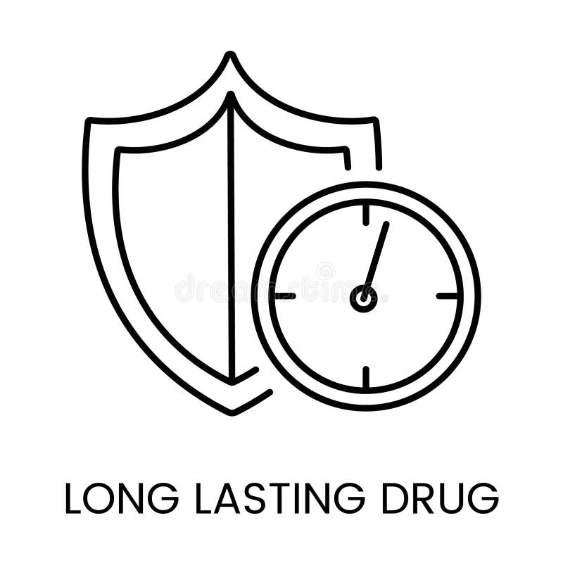 A Shield with a Clock Icon in Vector, Symbolizing Long-lasting Drug ...